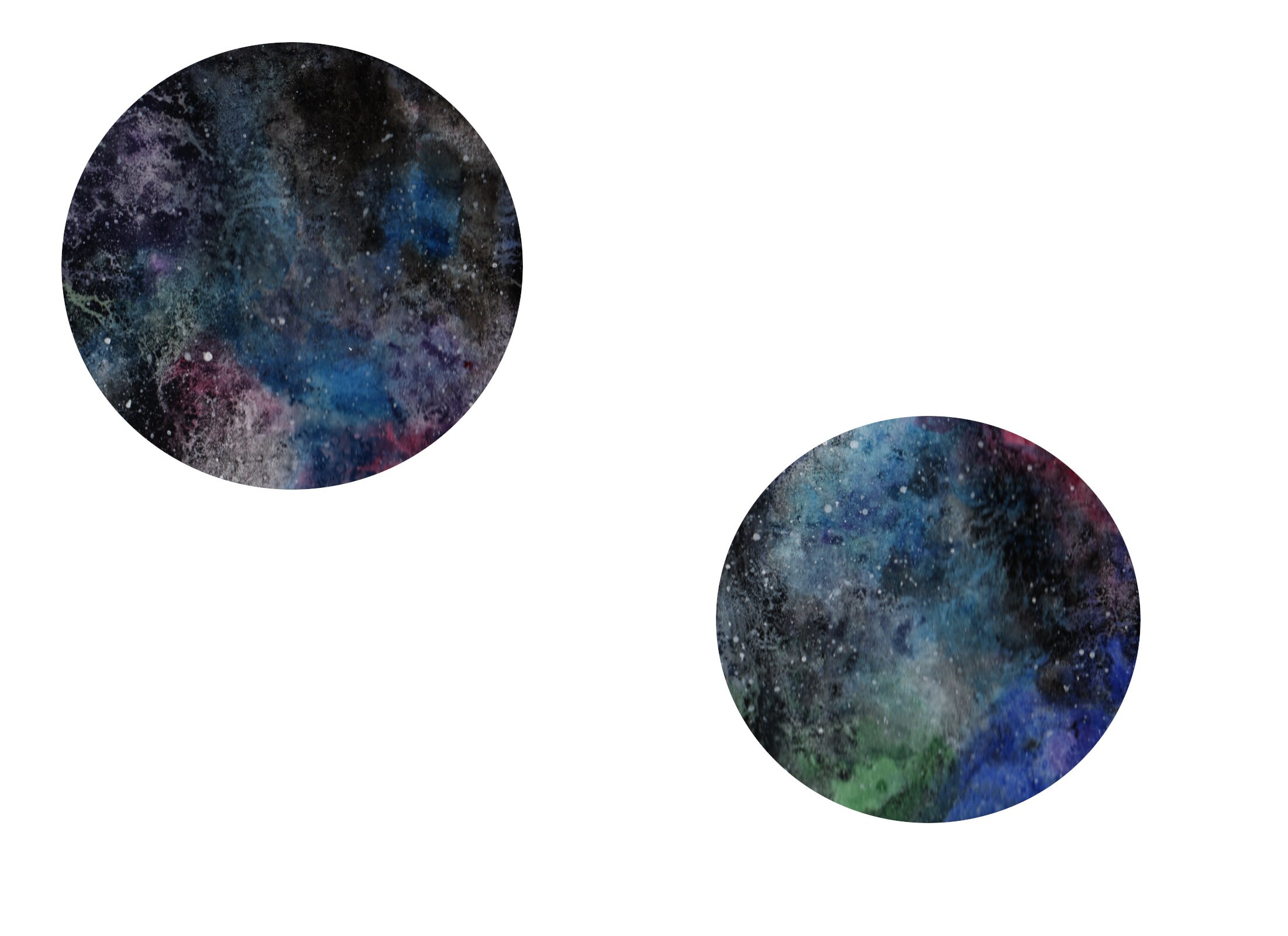 Watercolor Galaxy Background Circles-space-zodiac-night Sky-nasa-nebula ...