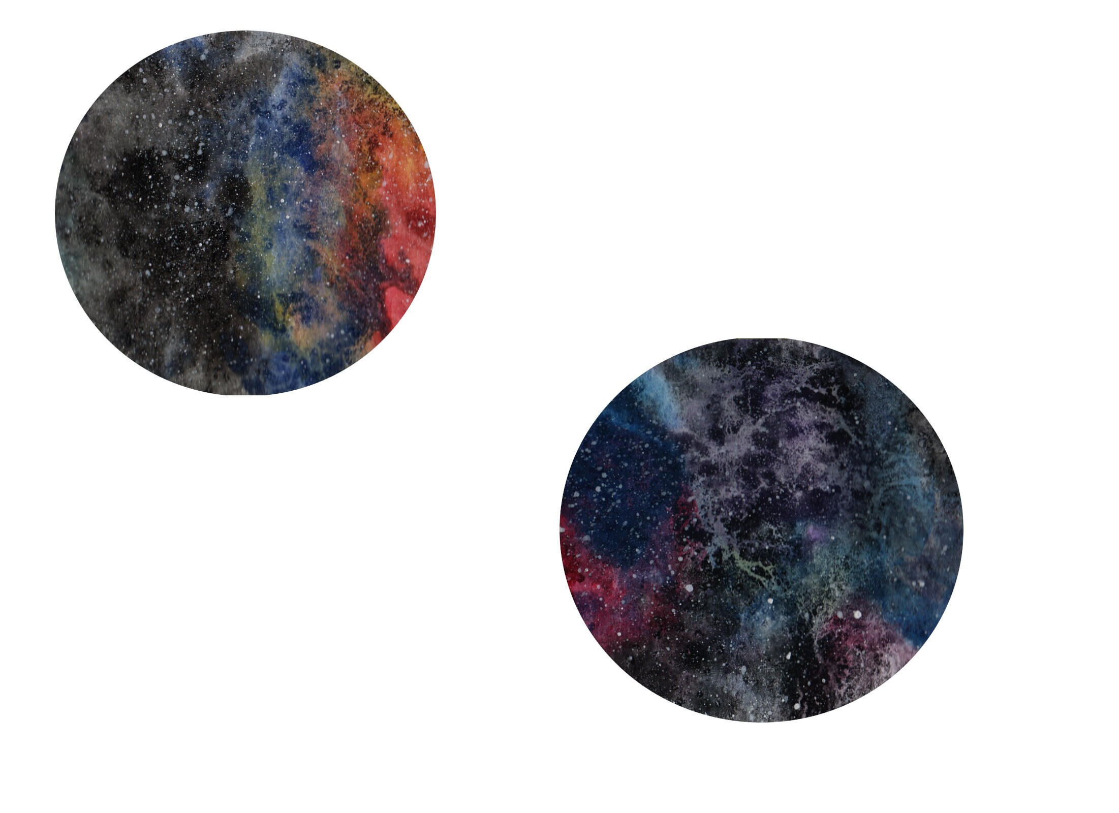Watercolor Galaxy Background Circles-space-zodiac-night Sky-nasa-nebula ...