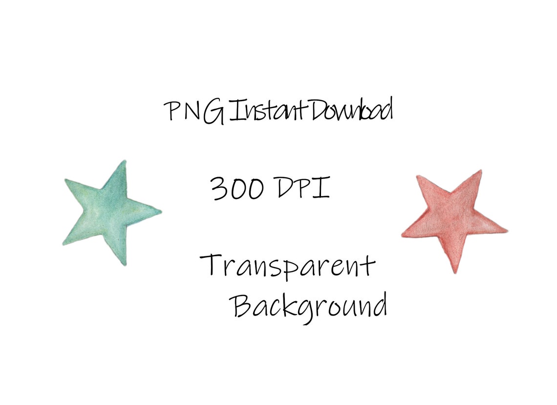 Watercolor Star Clipart-background PNG Digital Download-background ...