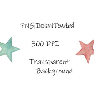 Watercolor Star Clipart-background PNG Digital Download-background ...