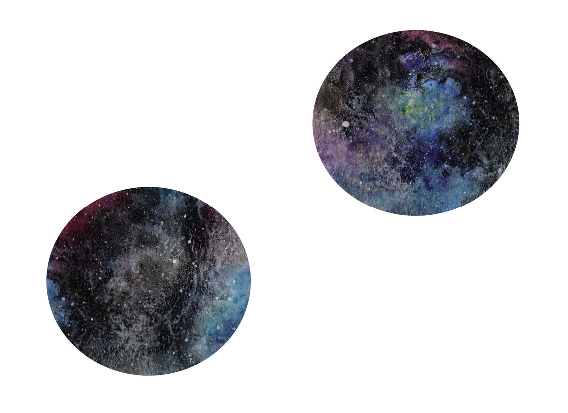 Watercolor Galaxy Background Circles-space-zodiac-night Sky-nasa-nebula ...