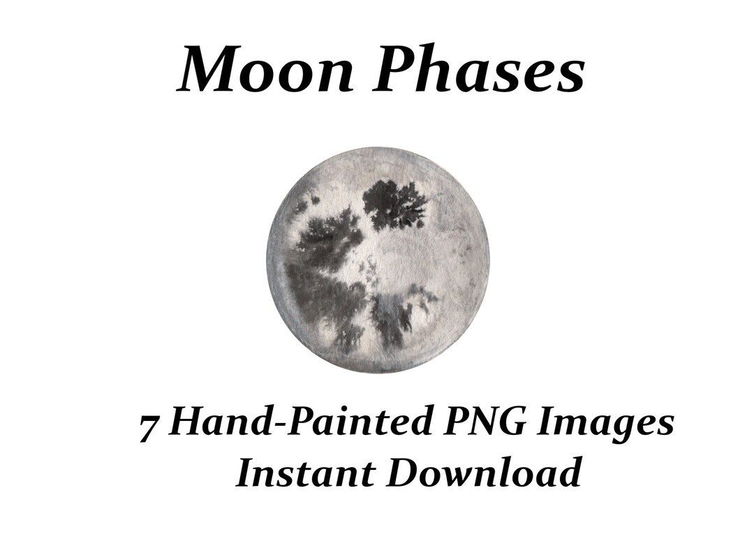 Watercolor Moon Phases Clipart-moon-planet-celestial-zodiac-instant ...