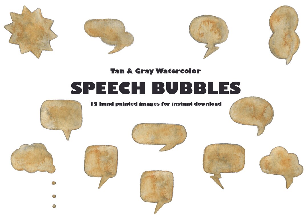 Tan and Gray Speech Bubbles-photo Tags-bubbles-holidays-occasions - Etsy