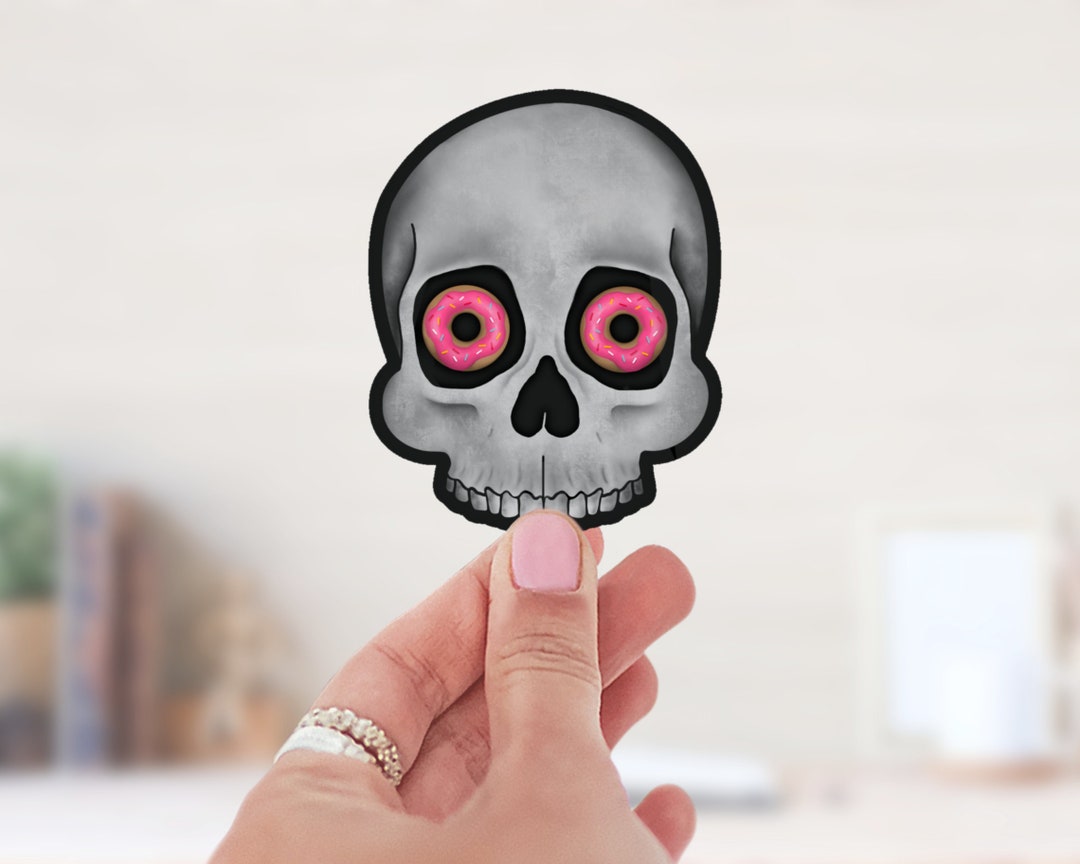 Skull Vinyl Sticker | Halloween Stickers | Spooky Stickers | Laptop ...