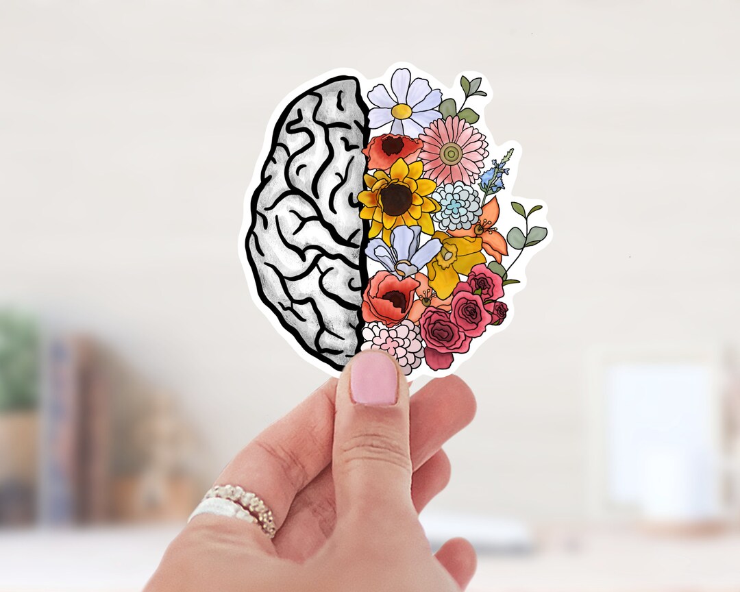 Left Brain Right Brain, Mental Health Awareness Matte Vinyl Sticker - Etsy