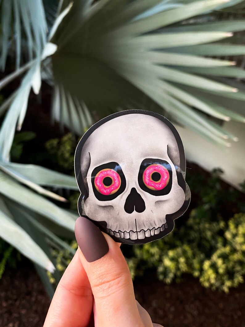 Skull Vinyl Sticker | Halloween Stickers | Spooky Stickers | Laptop ...