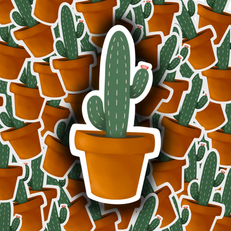 Cactus Vinyl Sticker | Plant Stickers | Laptop Stickers | Water Bottle ...