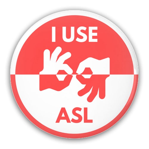 I'm Hearing and Learning Asl Button ASL Student Pin - Etsy