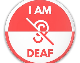 I Am Deaf Button - Etsy