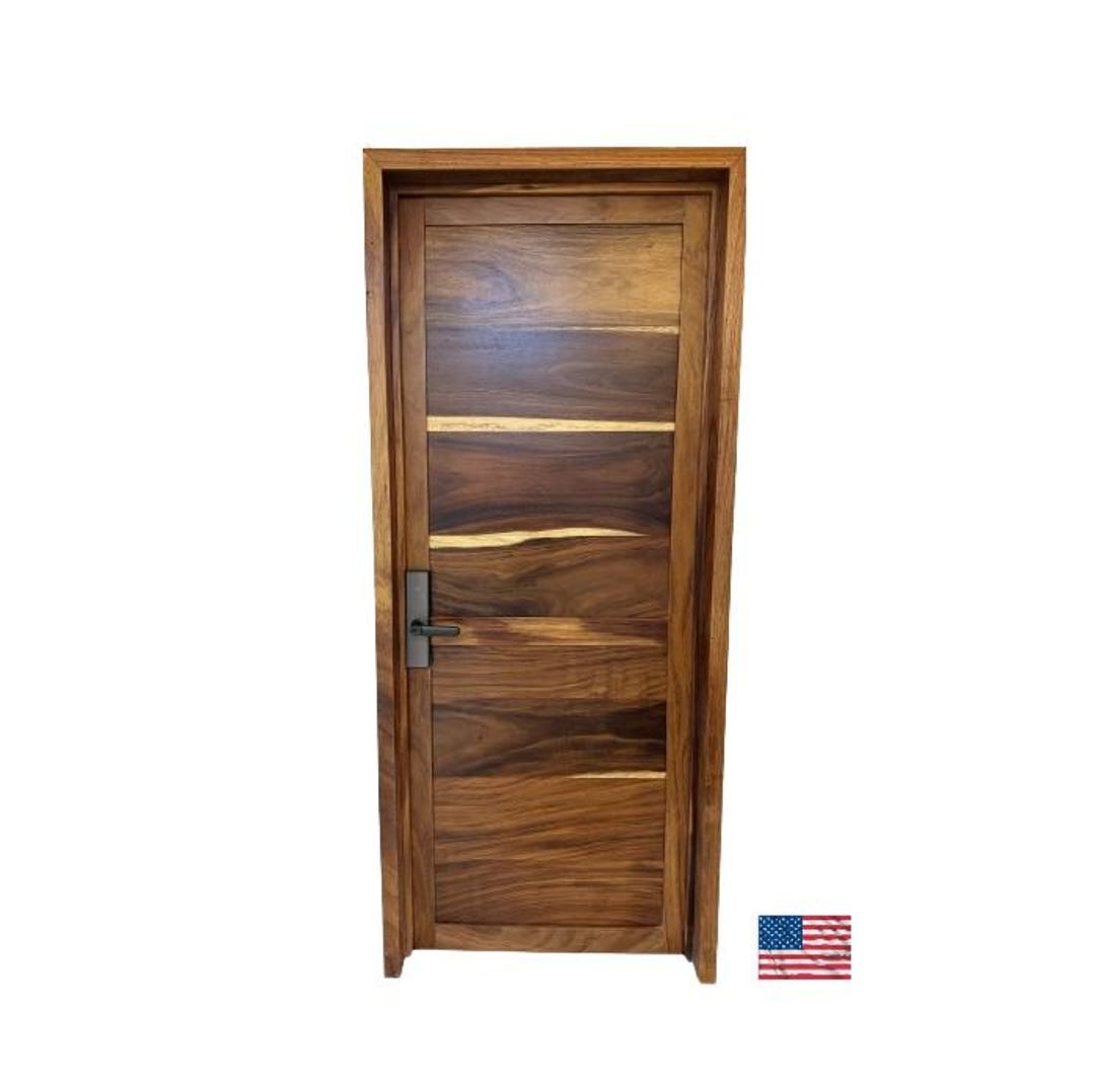 Modern Exterior Doors - Pre-hung Door in Parota Wood - Front Doors ...