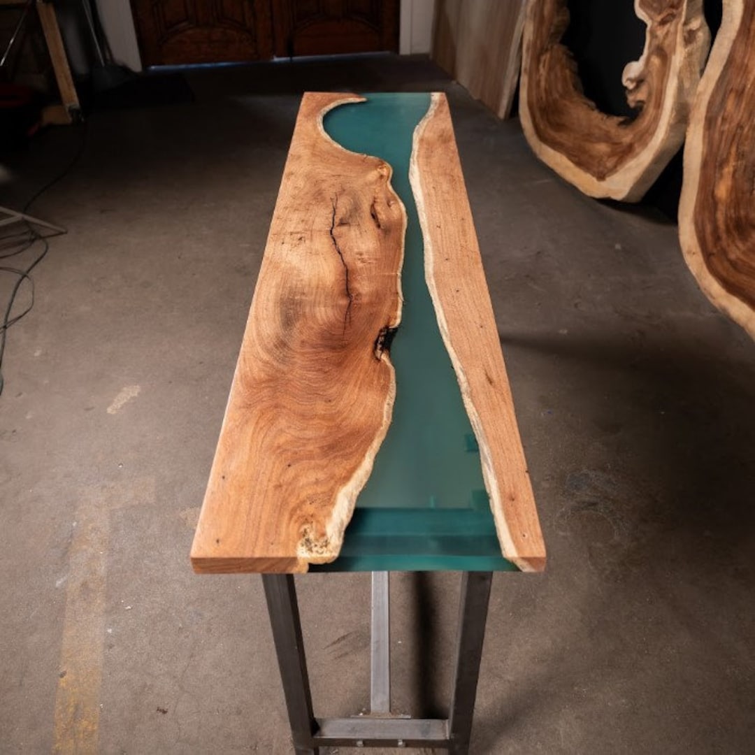 Console Table Live Edge Epoxy Table Sofa Table Entry Way Table Live ...