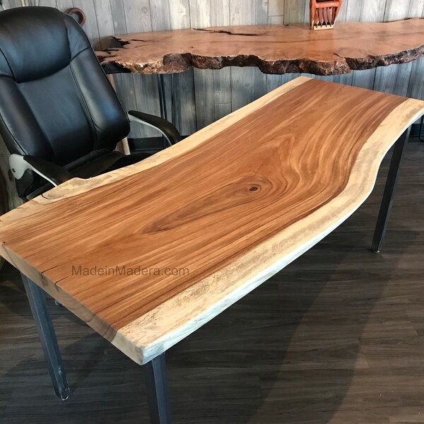 Wood Slab Desk - Etsy