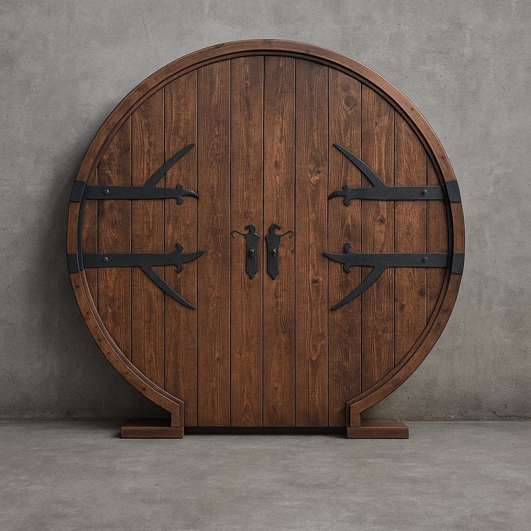 Handmade Cedar Hobbit Door – Rustic Cabin Entry With Wrought Iron - Etsy
