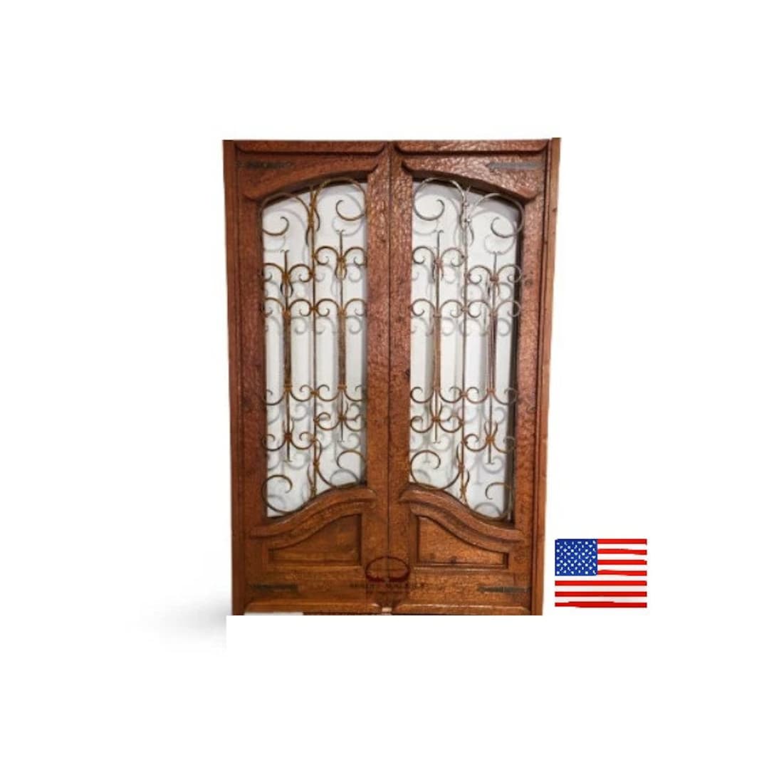 Antique Distressed French Door, Hand Carved Custom Door for Exterior ...