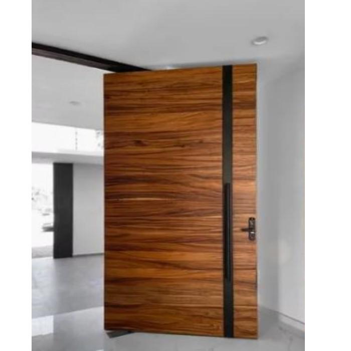 Modern Parota Wood Pivot Door With Glass – 60" X 80", Fully Insulated ...