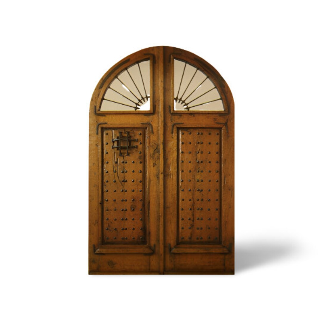Custom Solid Wood Top Lite Arched Door, Handcrafted Antique Entrance ...
