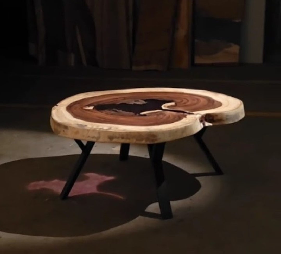 Live Edge Coffee Table, Round Live Edge Coffee Table, Epoxy Resin Table ...