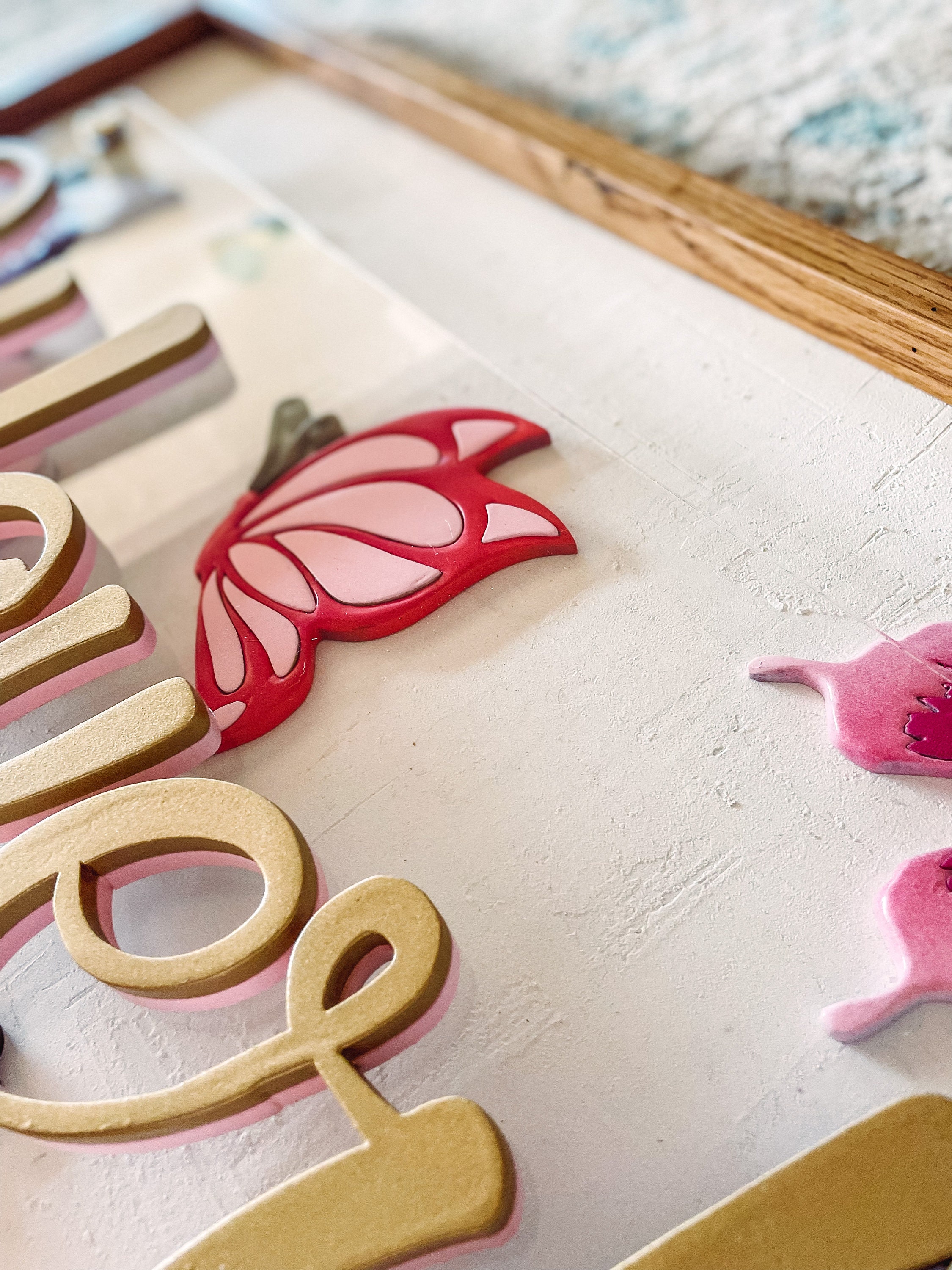 Custom Name Floral Sign With Acrylic - Etsy
