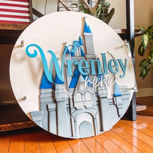 Custom Castle Nursery Name Sign With Acrylic - Etsy