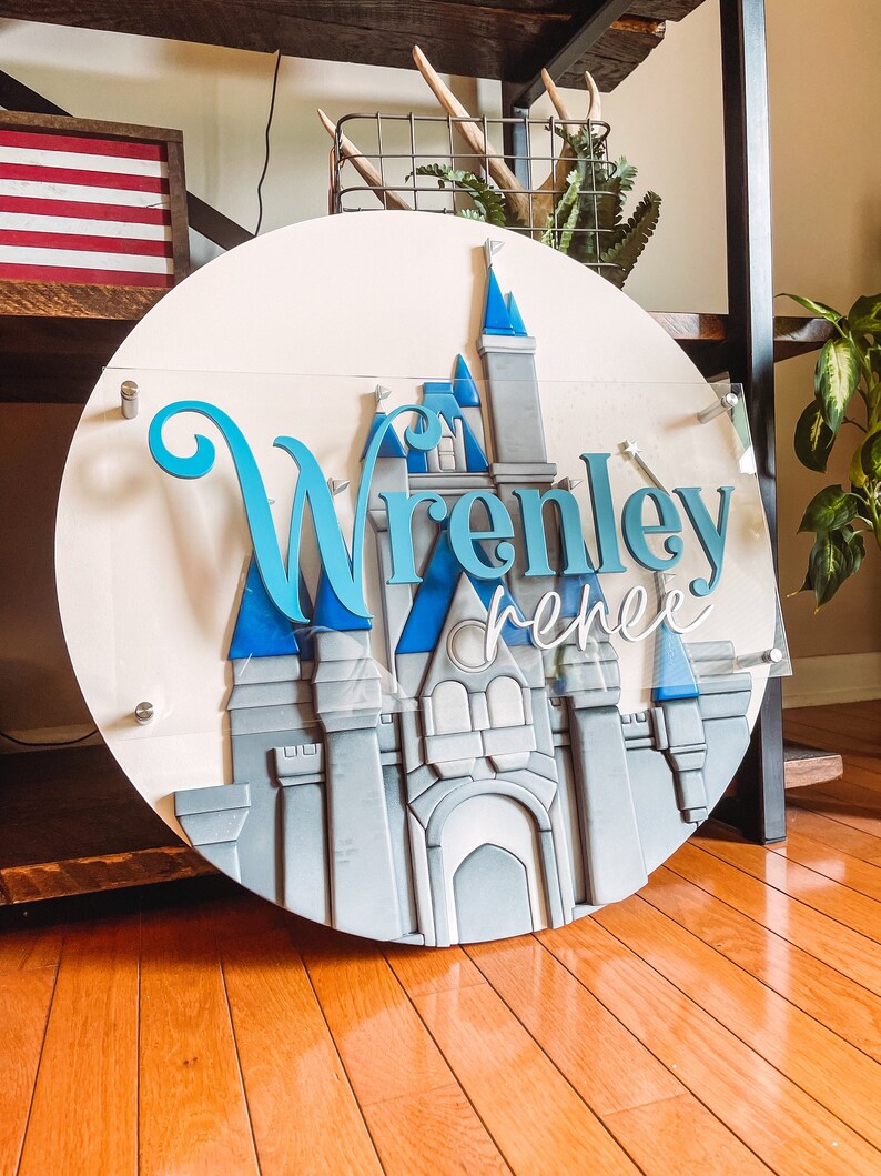 Custom Castle Nursery Name Sign With Acrylic - Etsy