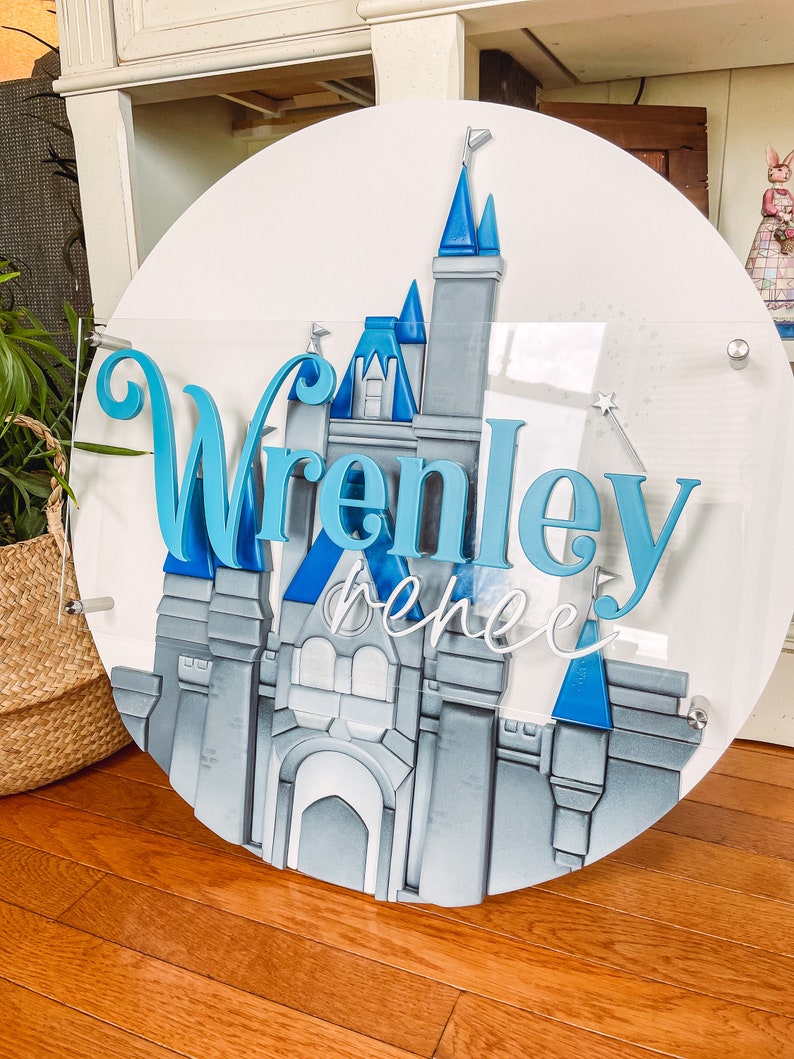 Custom Castle Nursery Name Sign With Acrylic - Etsy