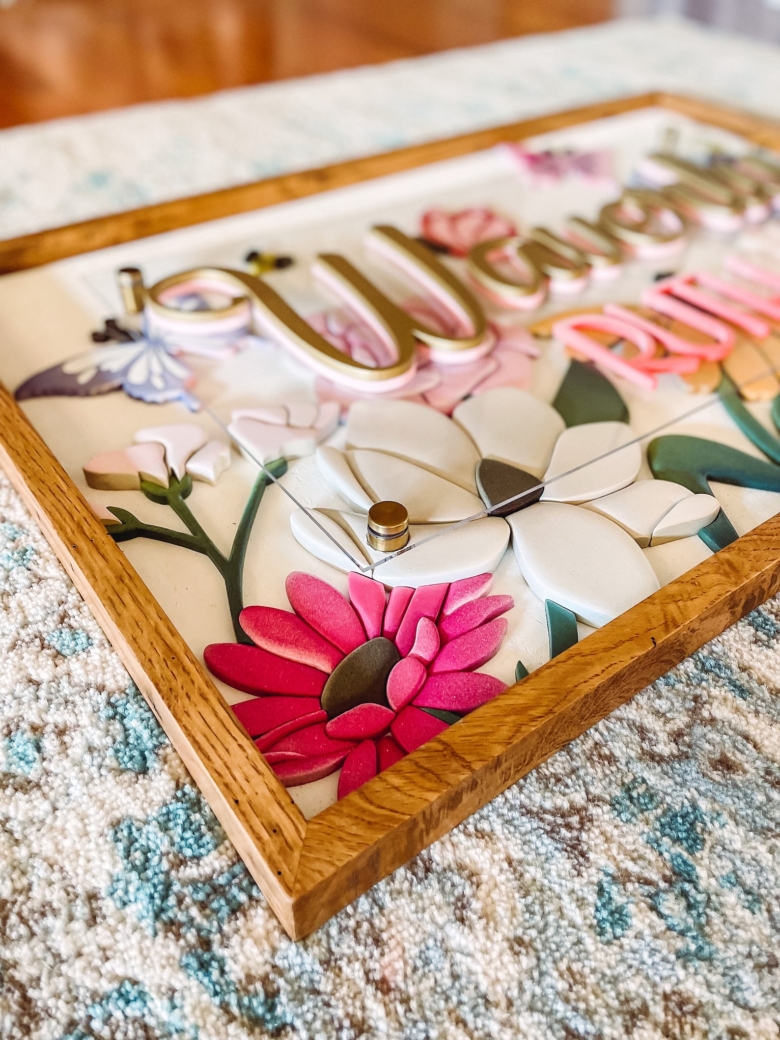 Custom Name Floral Sign With Acrylic - Etsy