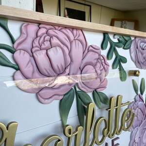 Floral Custom Nursery Sign | Peonies & Roses - Etsy