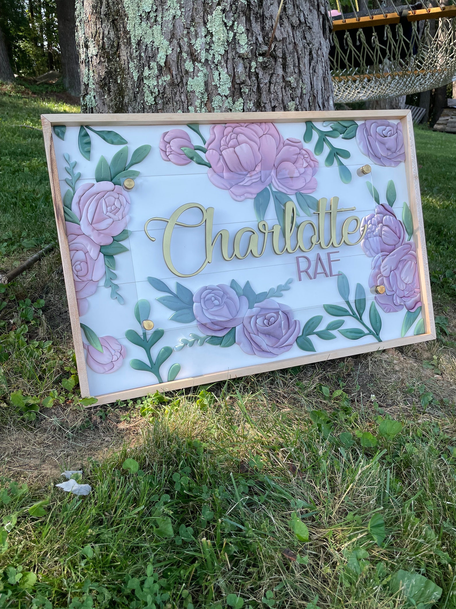 Floral Custom Nursery Sign | Peonies & Roses - Etsy