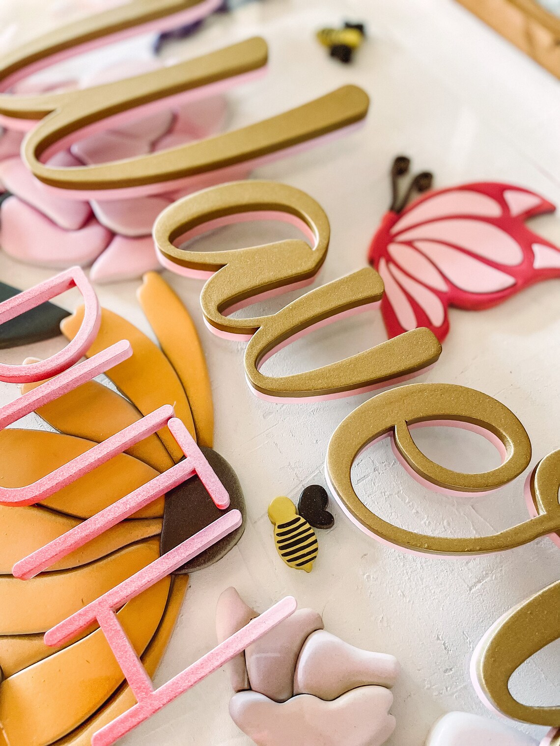 Custom Name Floral Sign With Acrylic - Etsy