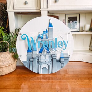 Custom Castle Nursery Name Sign With Acrylic - Etsy
