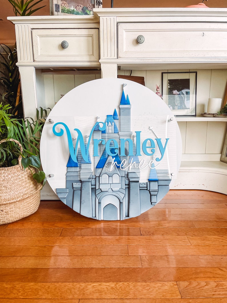 Custom Castle Nursery Name Sign With Acrylic - Etsy