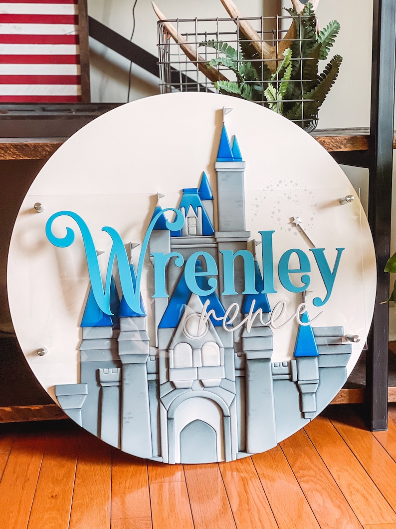 Custom Castle Nursery Name Sign With Acrylic - Etsy