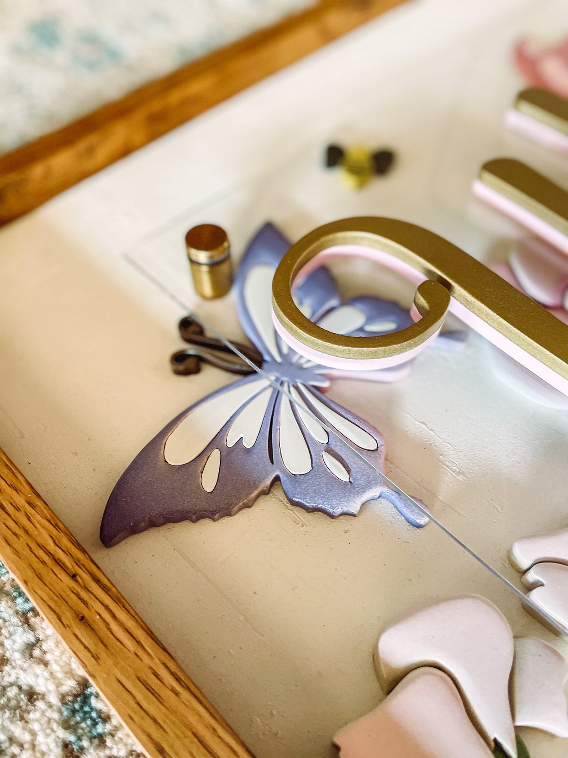 Custom Name Floral Sign With Acrylic - Etsy