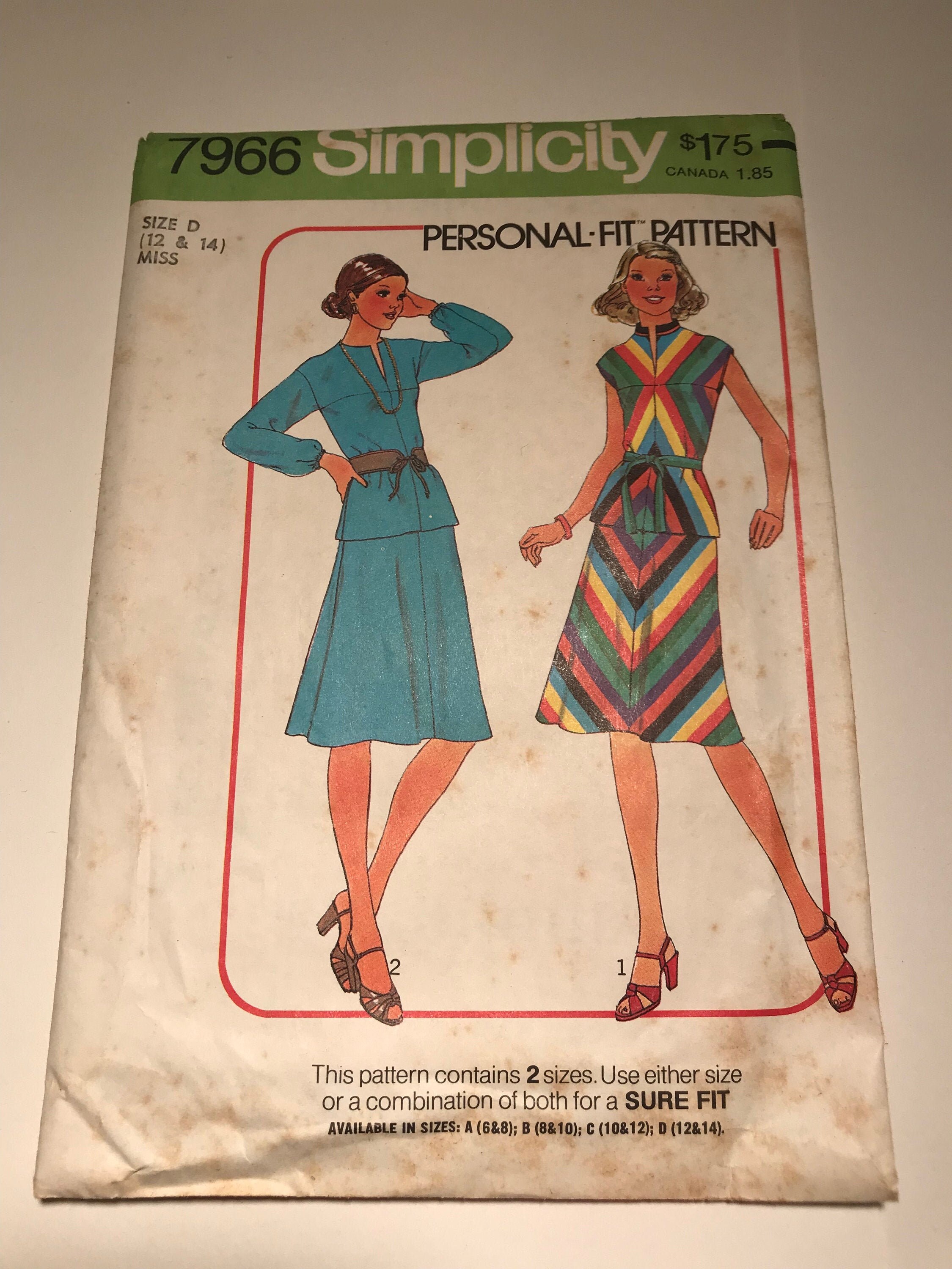 Vintage 1974 Simplicity Sewing Pattern #6798 Misses' Short Princess ...