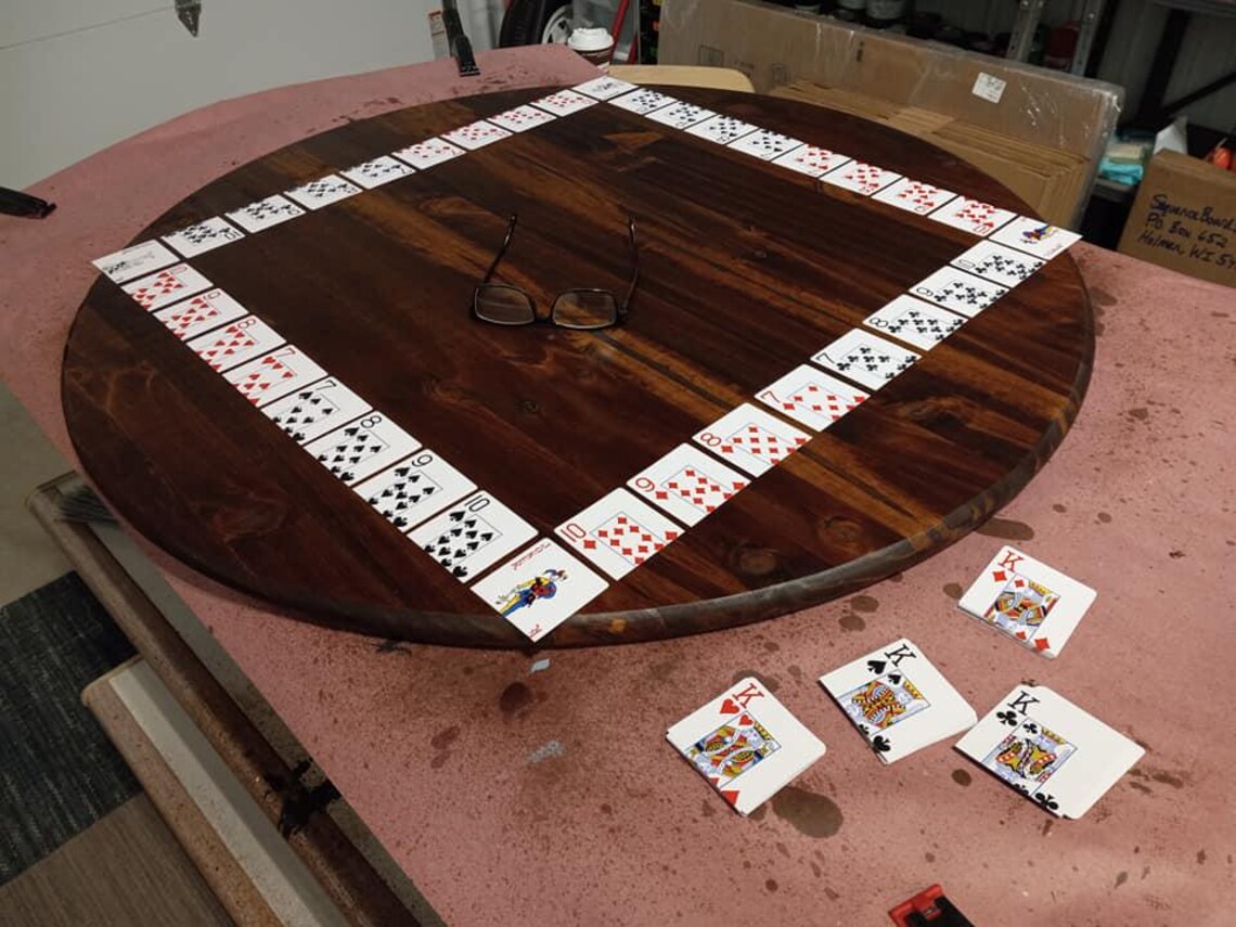 Handmade Wood Burned Sequence Game Board: 24-inch Round - Etsy