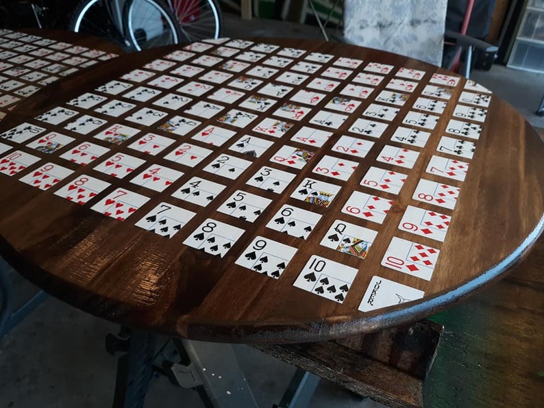 Handmade Sequence Game Board: 24" Round Walnut Stained Pine - Etsy
