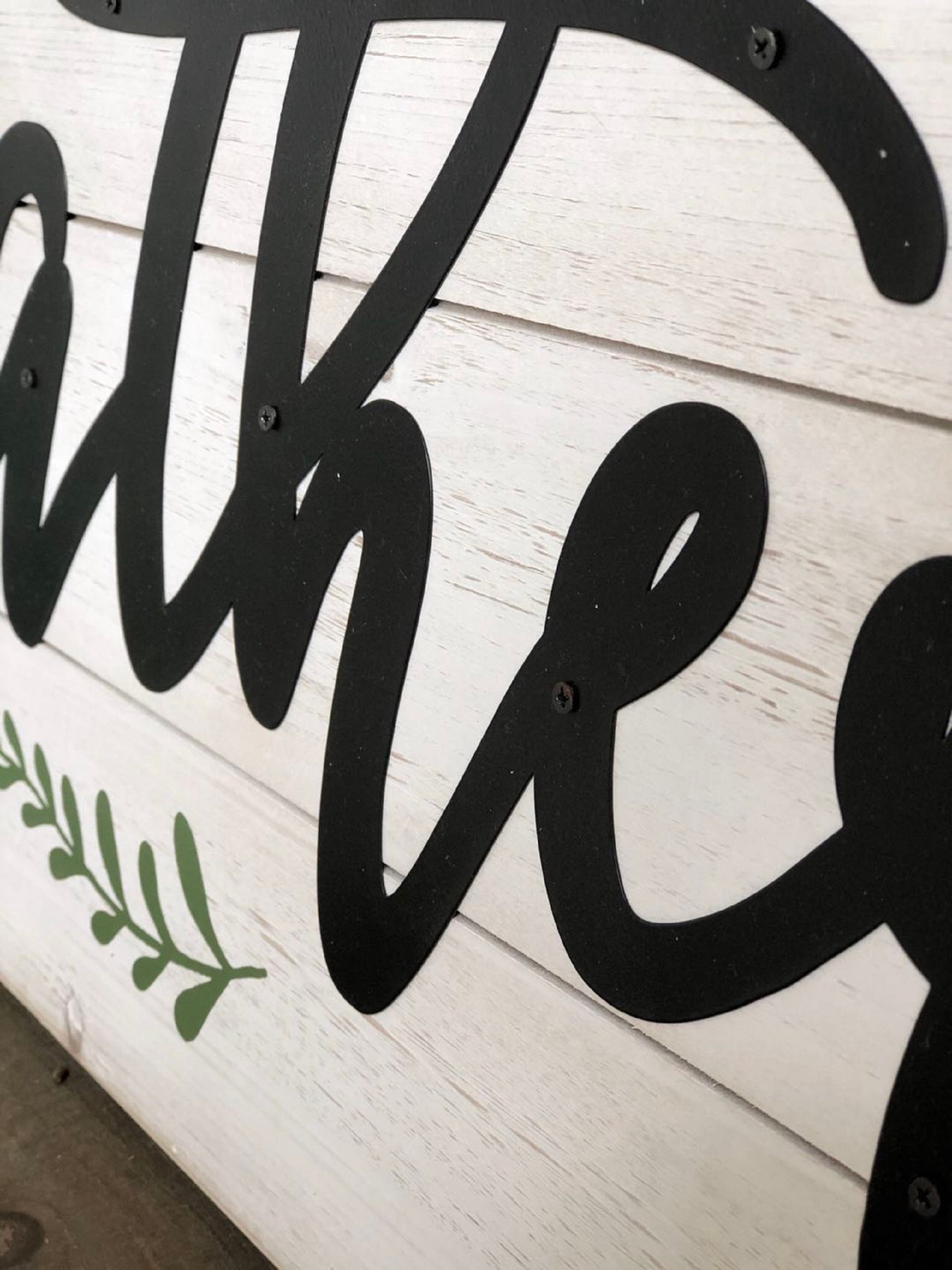 Gather Rustic Black Metal 3D Quote on White Wood Wall Decor - Etsy