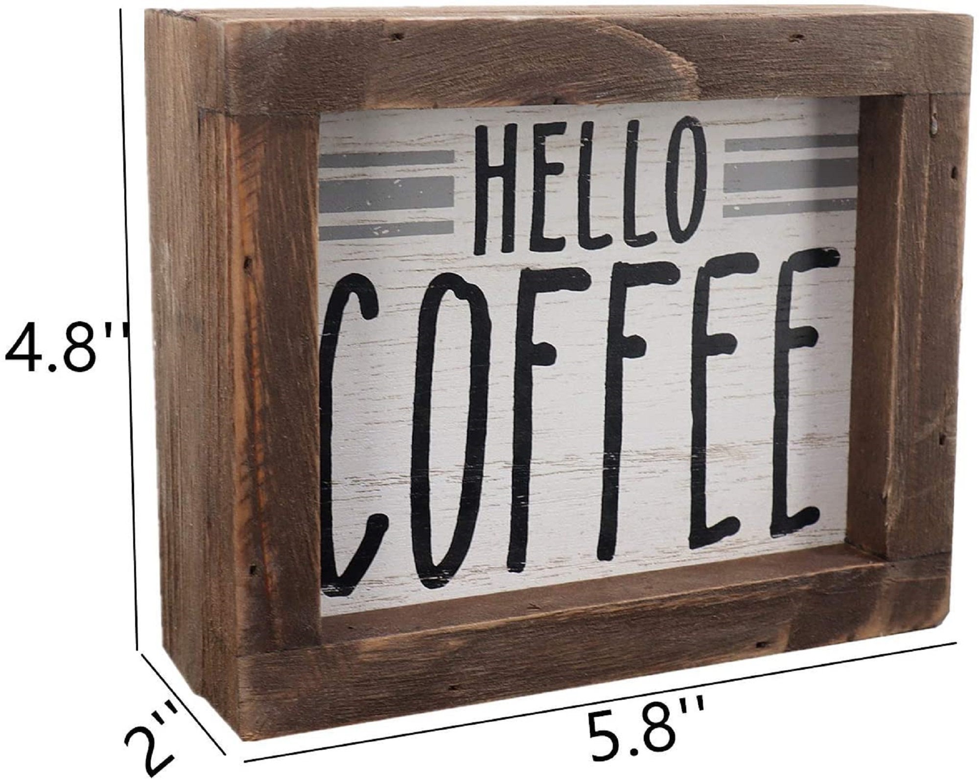 Hello Coffee Barn Wood Small Box Sign for Kitchen Decor Coffee - Etsy