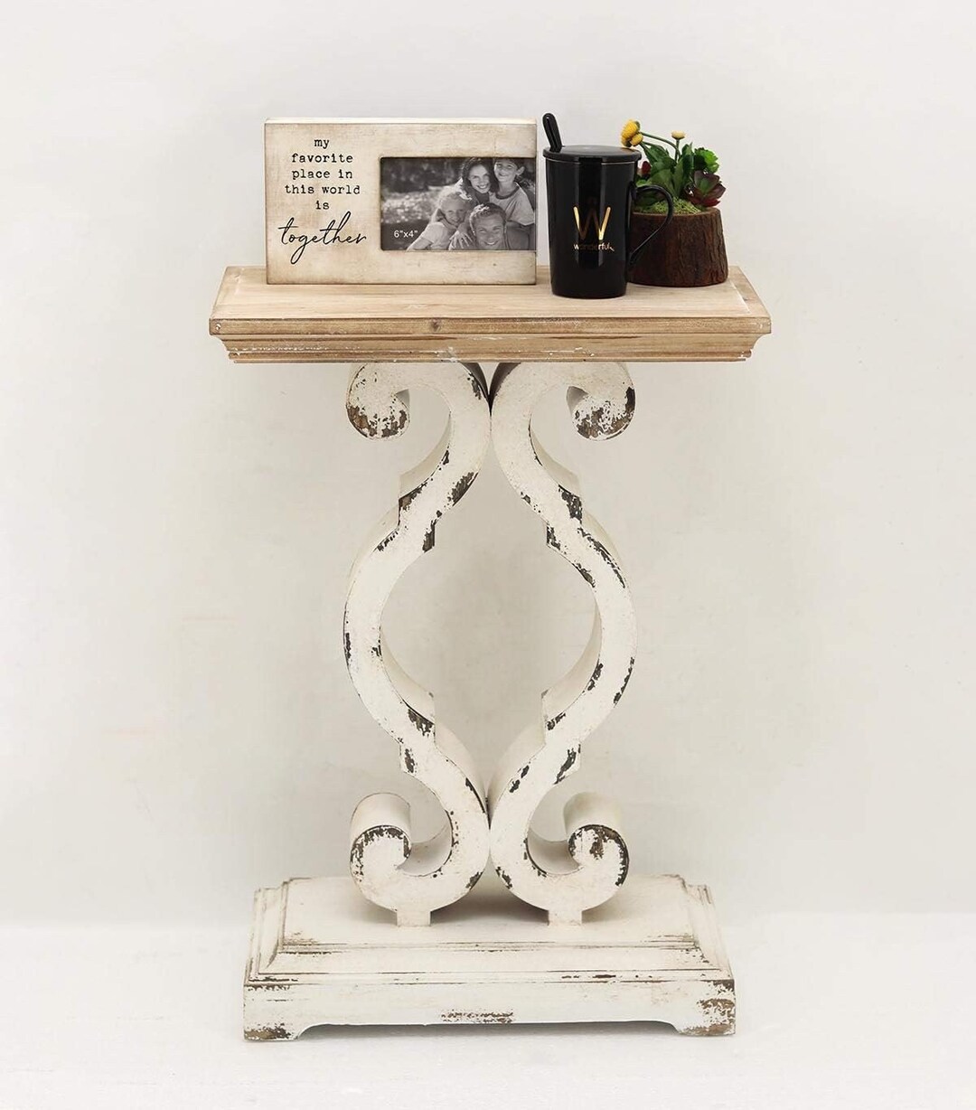 Rustic Accent End Table, Natural Wooden Side Table Nightstand for ...