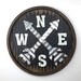 Distressed Wood Compass Wall Signs,wooden Round Compassn,s,e,w Wall ...