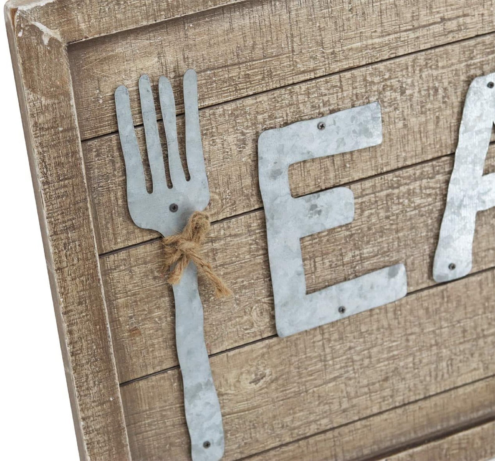 Distressed Wood Framed Eat Sign Decor With Galvanized Letters - Etsy