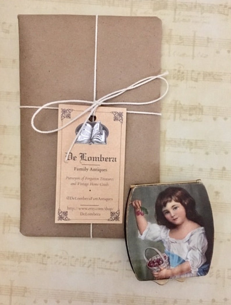 Vintage Gold Tone Mascot Compact With Silk Cover and Powder - Etsy