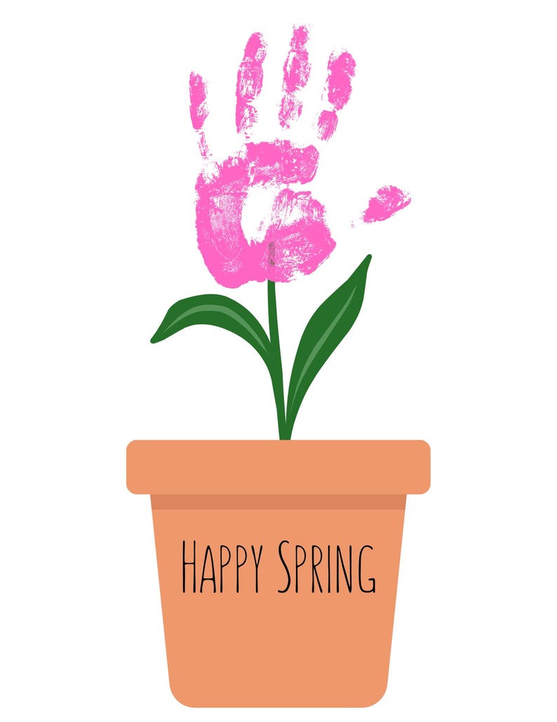 Happy Spring Handprint Art, Toddler Craft, 1-3 Children, Spring Art ...