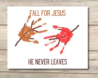 Fall for Jesus Handprint Art: Christian Kids Craft (digital Download ...