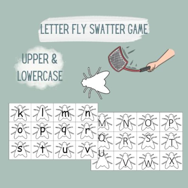 Letter Fly Swatter Game/ Alphabet Game/ Early Learning Game/ Learning ...