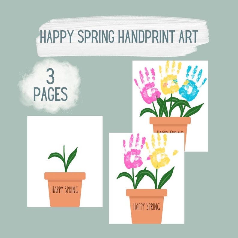 Happy Spring Handprint Art, Toddler Craft, 1-3 Children, Spring Art ...