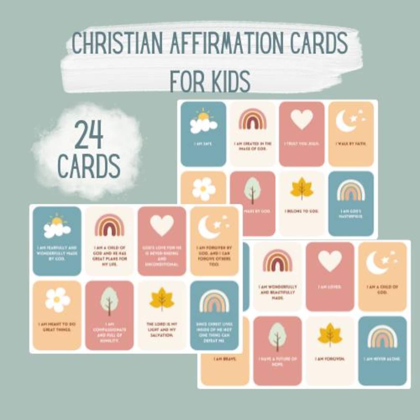 Christian Affirmation Cards for Kids, Encouragement for Kids, Christian ...