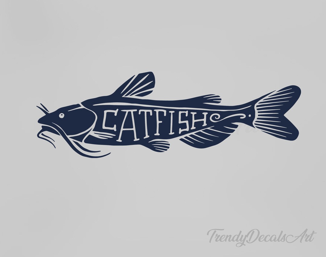 Catfish Decal, Fishing Decal, Fishing Sticker, Fishing Vinyl Decal ...