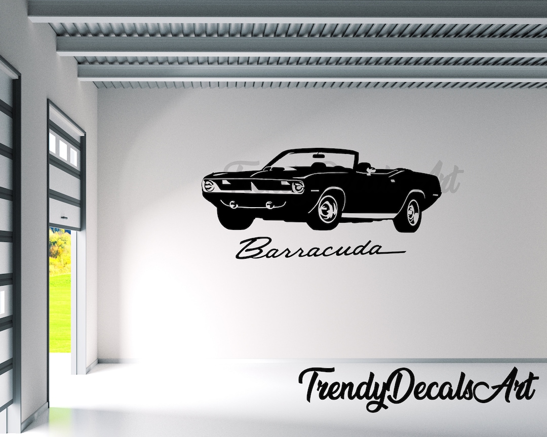 Cuda Convertible 1970 Decal, Barracuda Wall Decal, Car Wall Vinyl ...