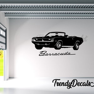 Cuda Convertible 1970 Decal, Barracuda Wall Decal, Car Wall Vinyl ...